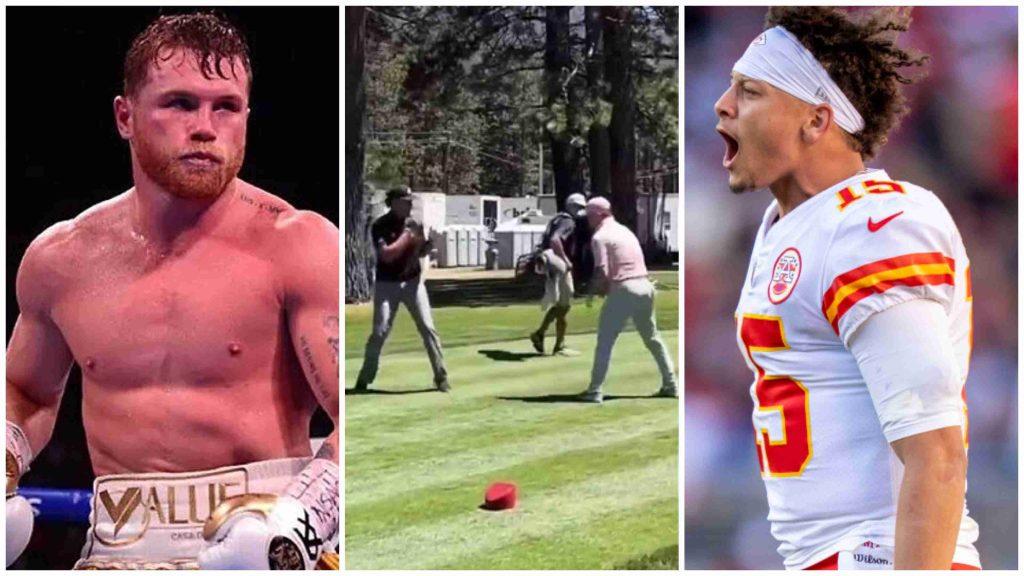 Canelo Alvarez Seen Shadow Boxing With Patrick Mahomes At Golf Course