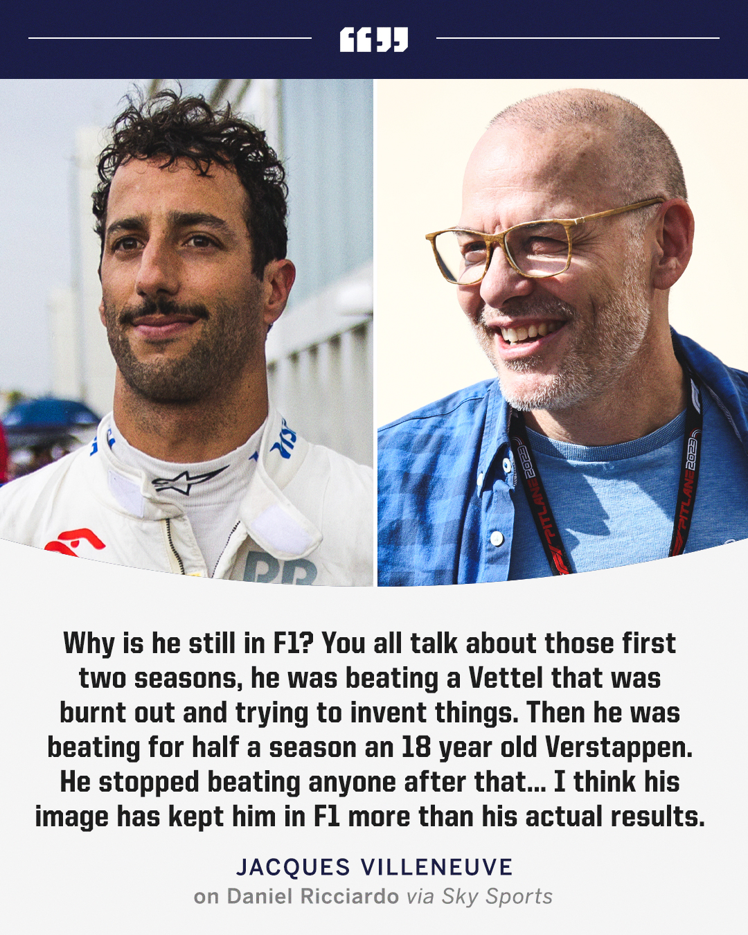 Daniel Ricciardo Shuts Down Villeneuve with a strong answer: “He's been ...